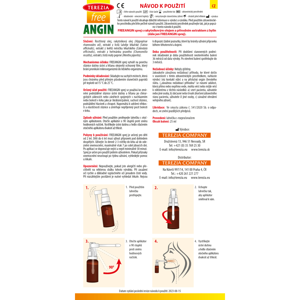 freeANGIN sprej na bolesť hrdla | Terezia.sk | Výživové doplnky z húb a ...